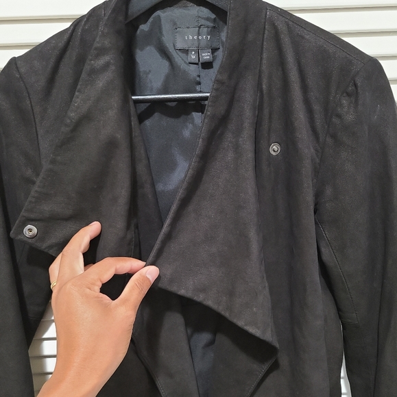 Theory | Jackets & Coats | Theory Kenza Draped Collars Suede Jacket ...